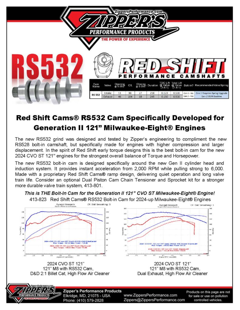 Red Shift RS532 Cam for Generation II Milwaukee-Eight® Engines